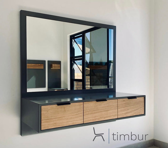 Floating Dresser Table, ONE Wall Hung Dressing Table with Solid Wood ...