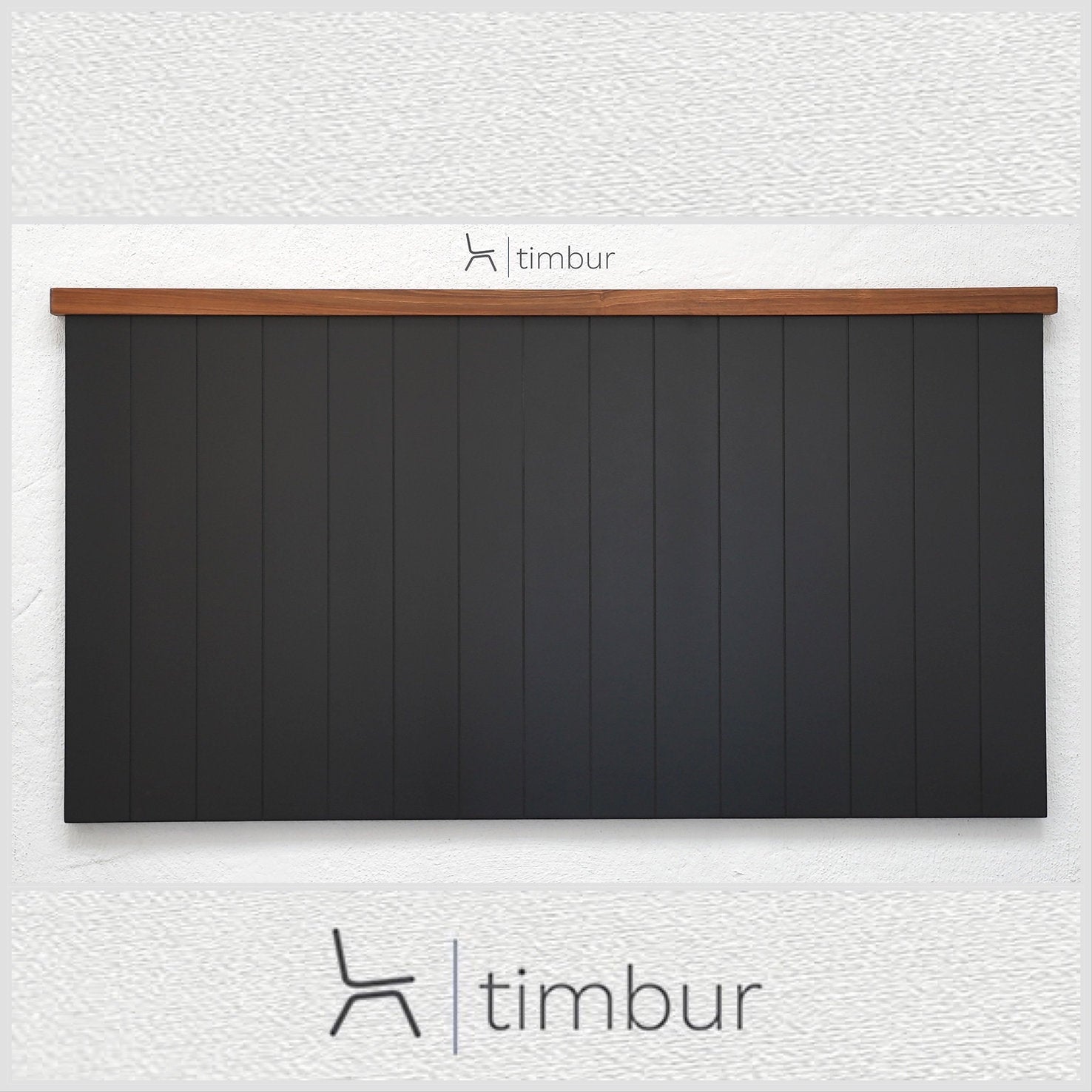 Strand Floating Headboard, Modern Slatted Design with Oak & Kiaat ...